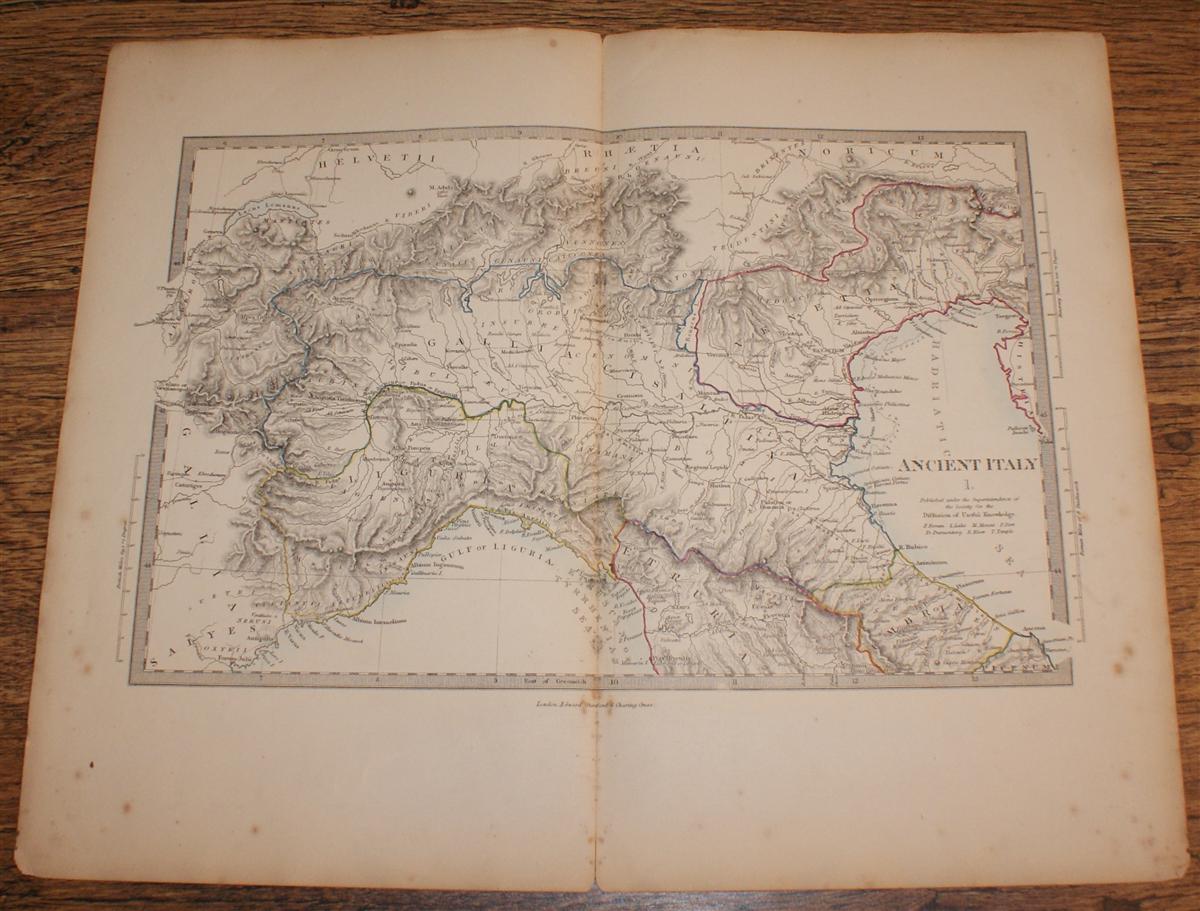 Map of Ancient Italy and Sicily in Three Sheets - disbound map sheets ...