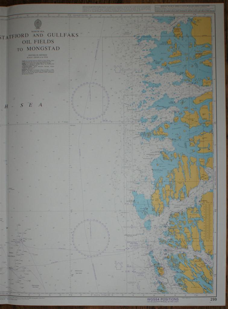 Nautical Chart No. 299 North Sea, Statfjord and Gullfaks Oil Fields to ...