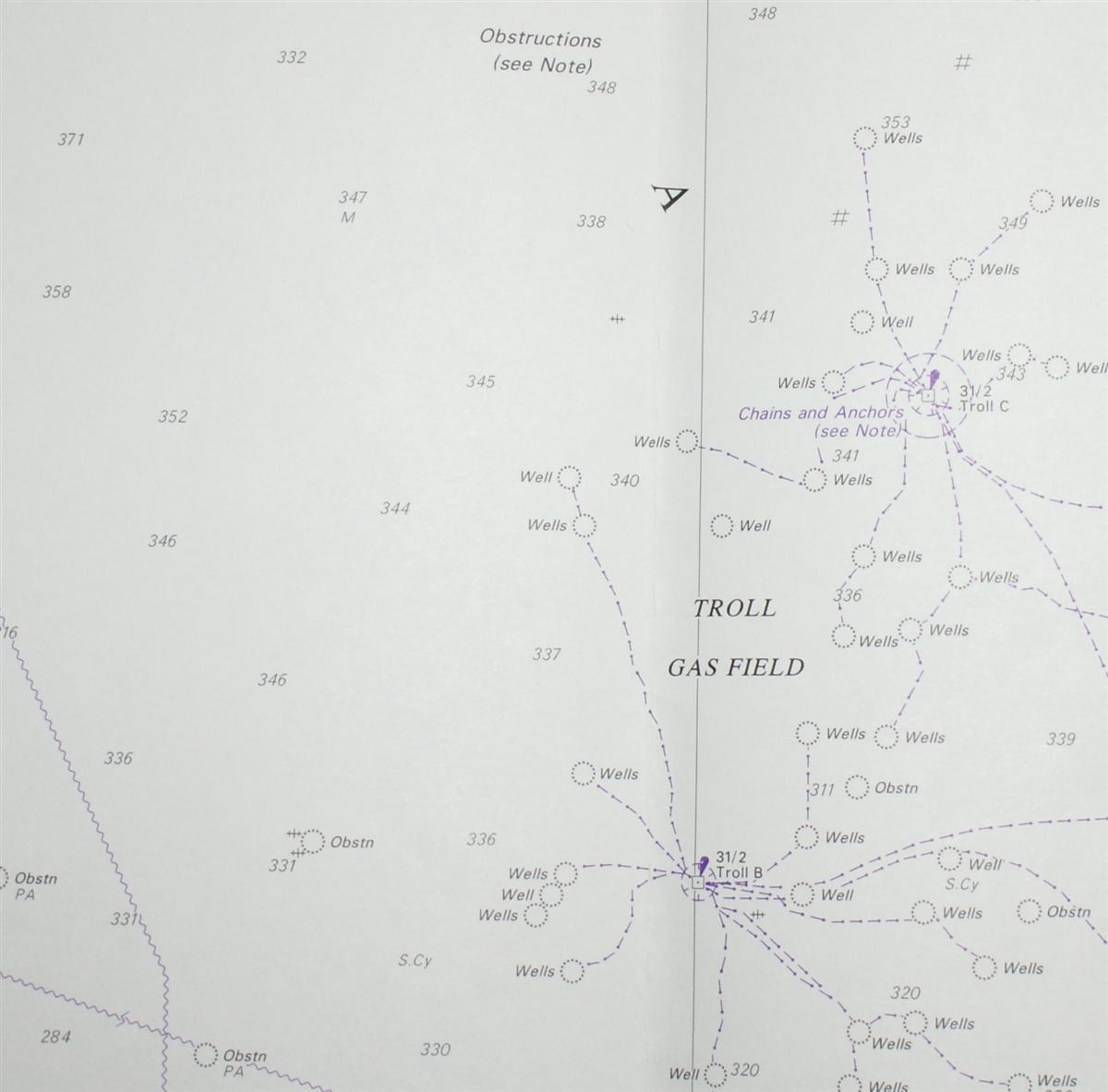 Nautical Chart No. 299 North Sea, Statfjord and Gullfaks Oil Fields to ...