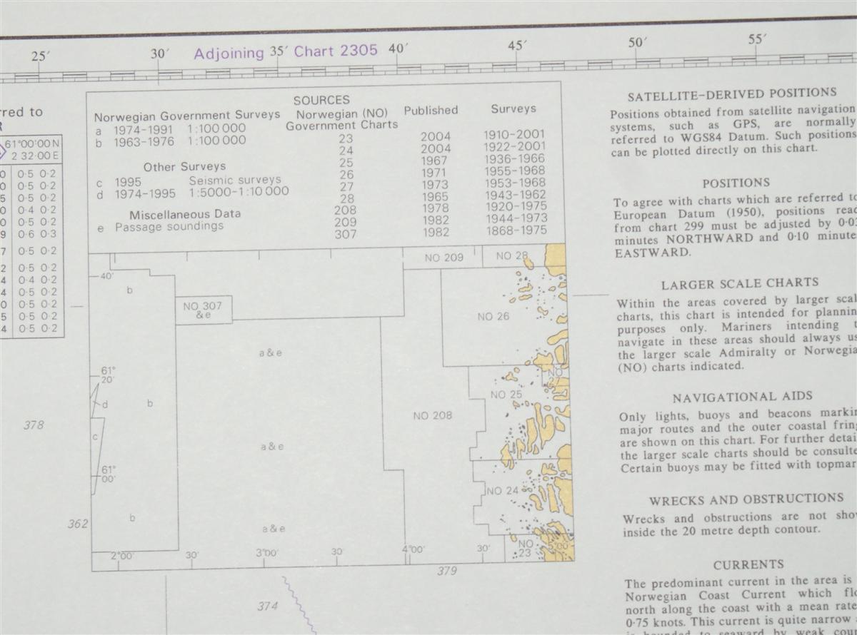 Nautical Chart No. 299 North Sea, Statfjord and Gullfaks Oil Fields to ...